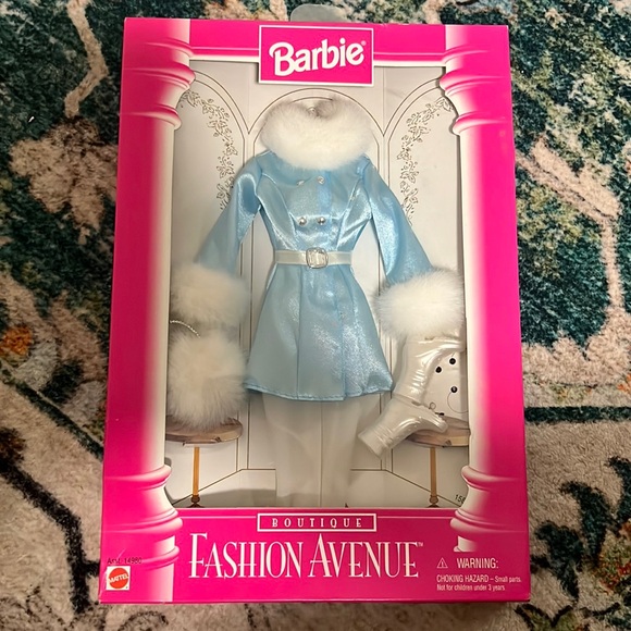 Mattel | Toys | 996 Barbie Fashion Ave Boutique Light Blue Satin Coat ...
